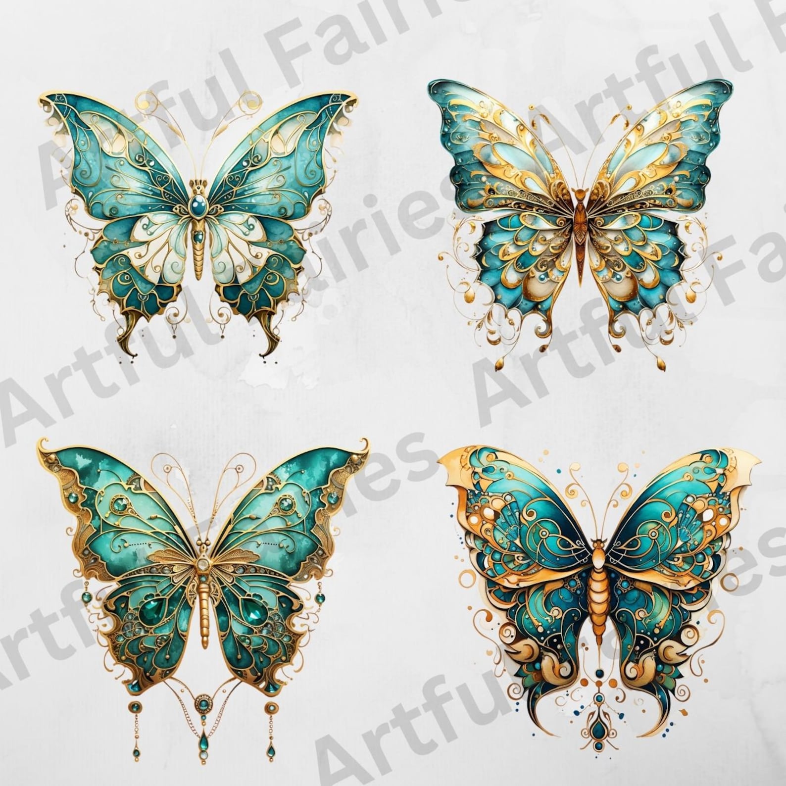 Butterfly Clipart Teal Butterfly PNG Butterflies PNG Gold Butterfly ...