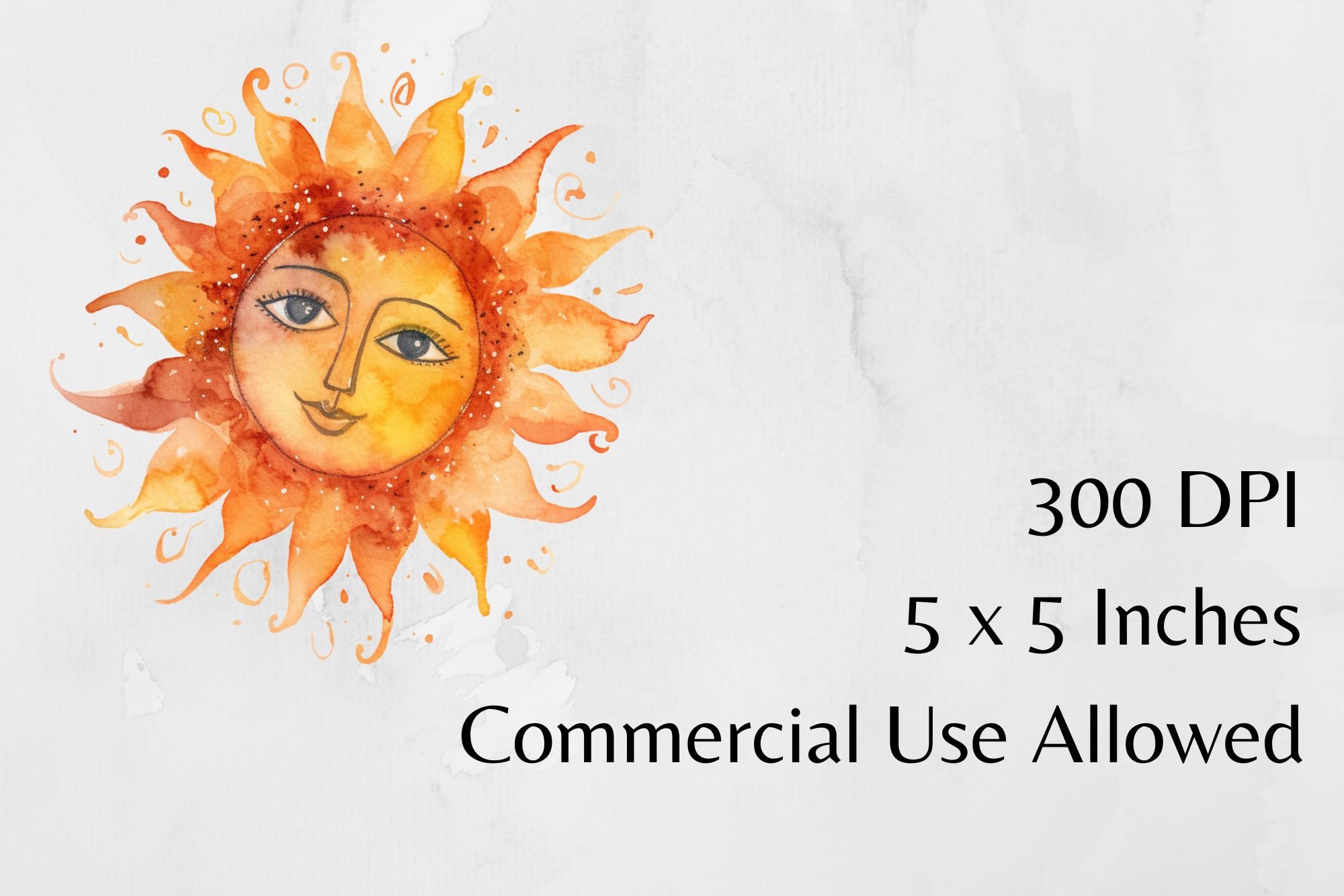 Watercolor Sun Clipart Sun Watercolour Clipart Warm Sun PNG Summer Sun ...