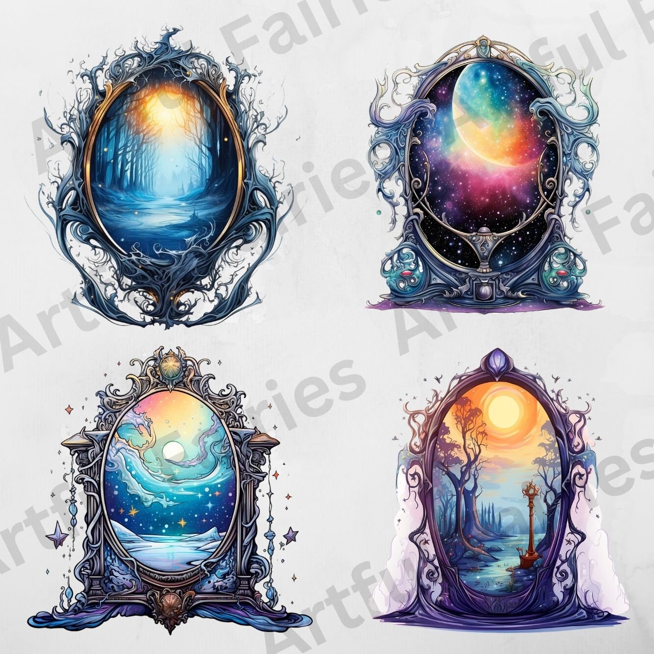 Magic Mirror PNG Fantasy Clipart Fantasy Art Junk Journal Magical ...