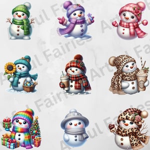 Cute Snowmen Clipart Snowman PNG Christmas Graphics Winter Holidays ...
