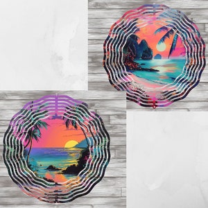 Beach Wind Spinner PNG Bundle Neon Spinner Sublimation Design Wind ...