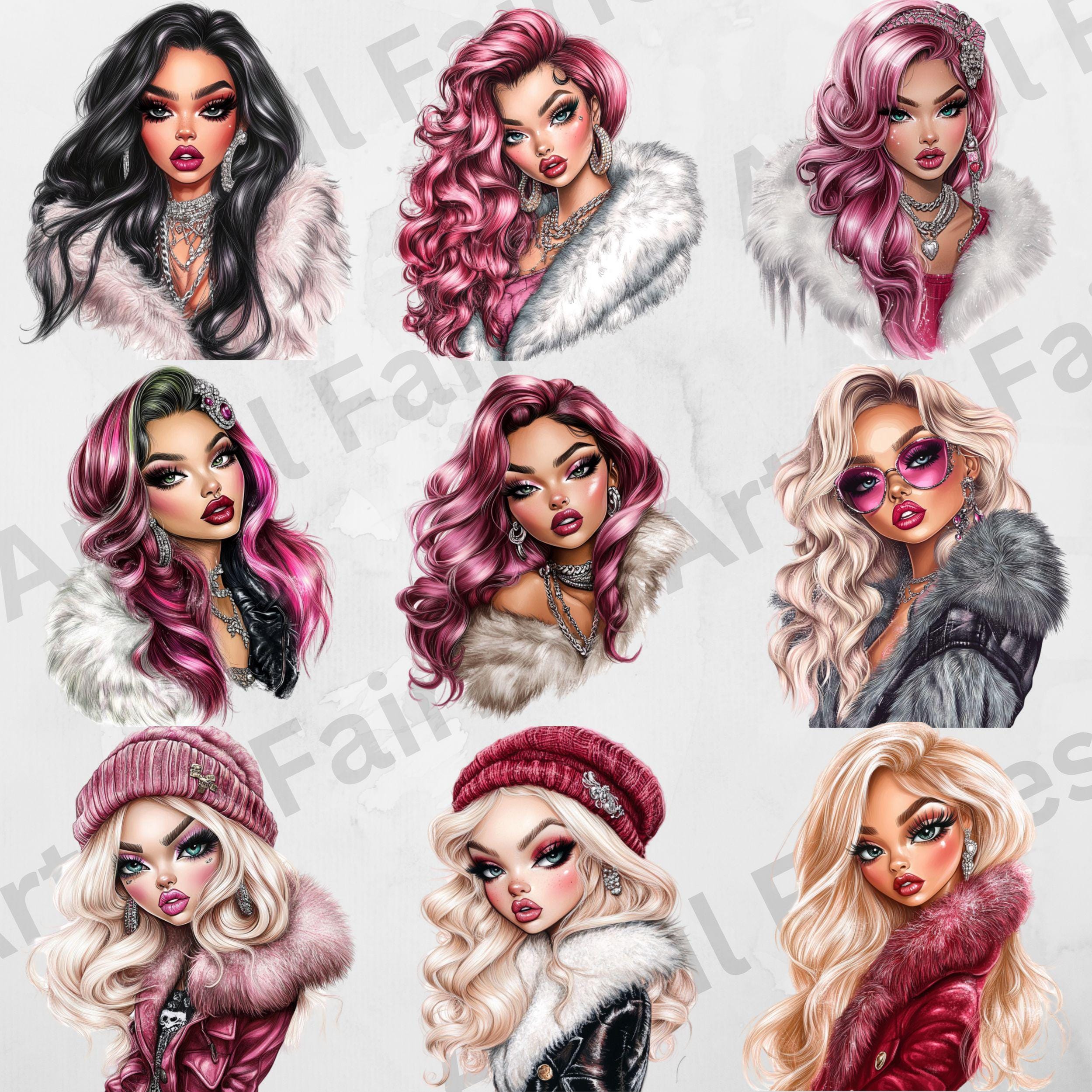 Mob Wives Clipart, Girl Chibi Clipart PNG, Fashion Clipart, Cute Chibi ...