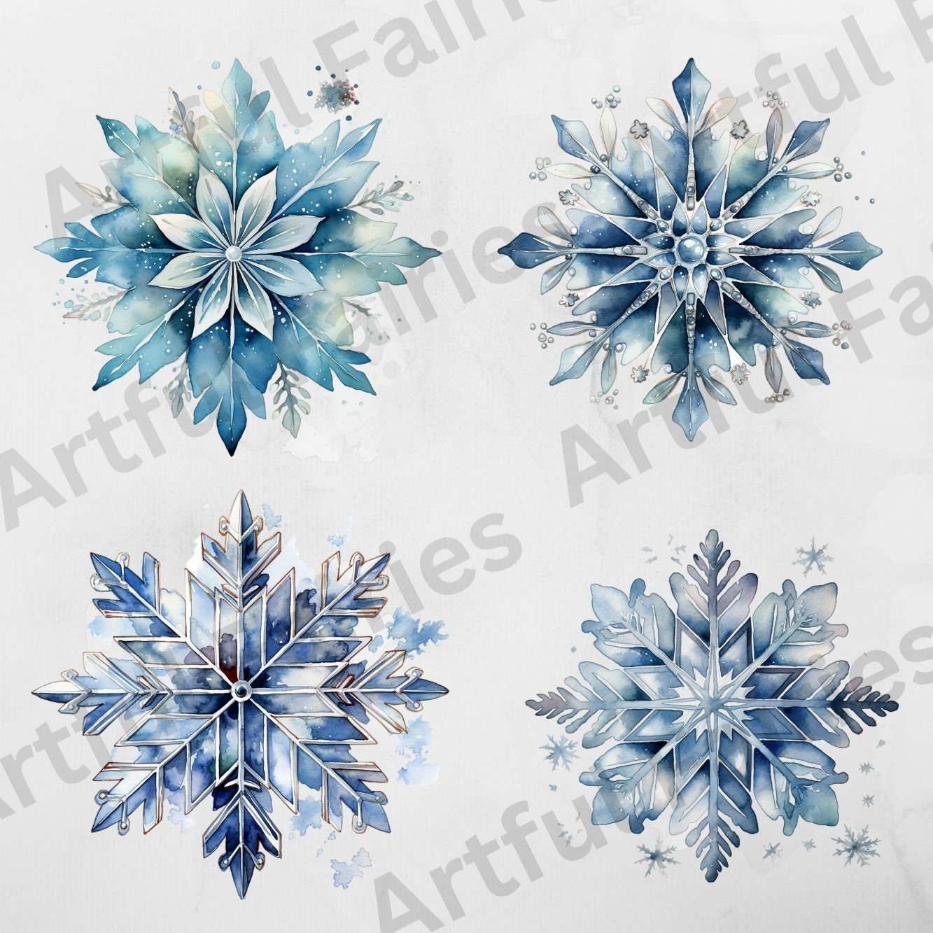 Silver Snowflake PNG Watercolor Snowflake Clipart Snowflakes PNG ...
