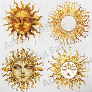 Filigree Sun Clipart PNG Celestial Fantasy Sun Rays Junk Journal ...