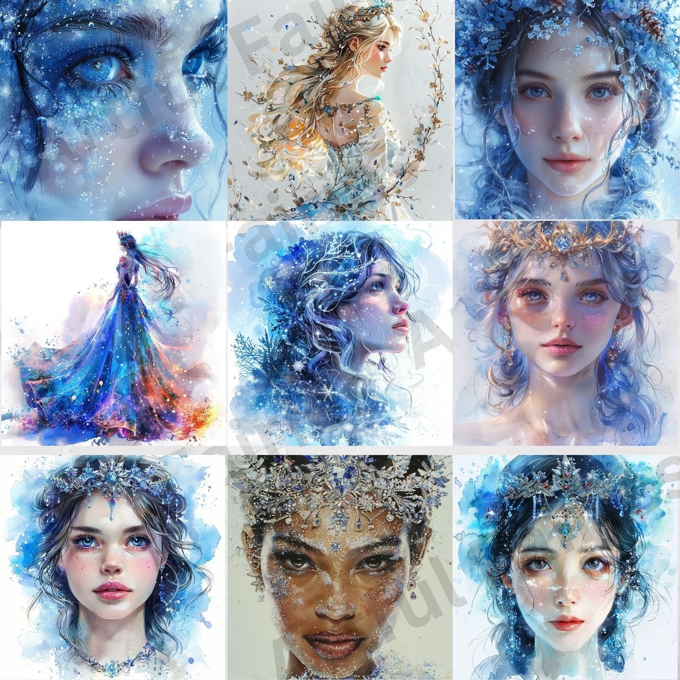 Fantasy Clipart Snow Princess Ice Princess PNG Fantasy Art Junk Journal ...