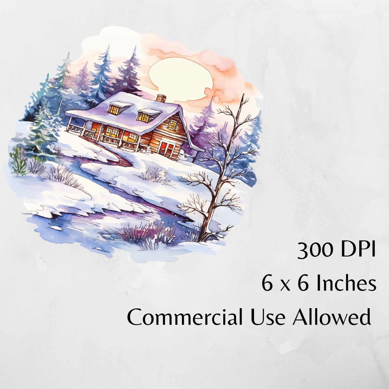 Snow Scene Clipart Christmas Scene PNG Christmas Printable Winter ...