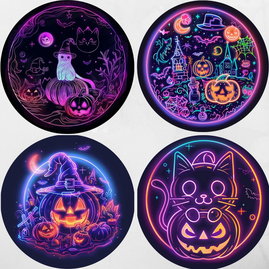 Neon Halloween Wind Spinner PNG Halloween Spinner Designs Sublimation ...