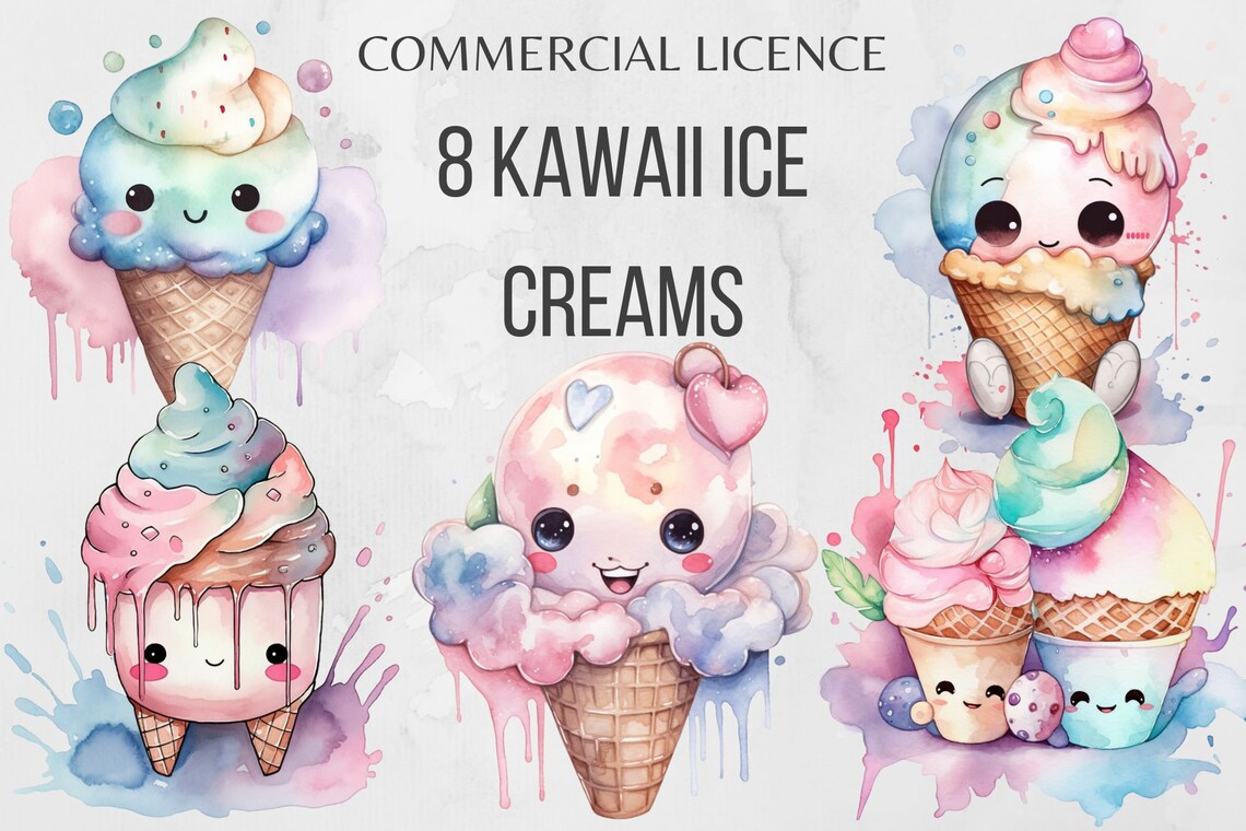 Kawaii Clipart Ice Cream Clipart Candy Clipart Cute Ice Cream Clip Art ...