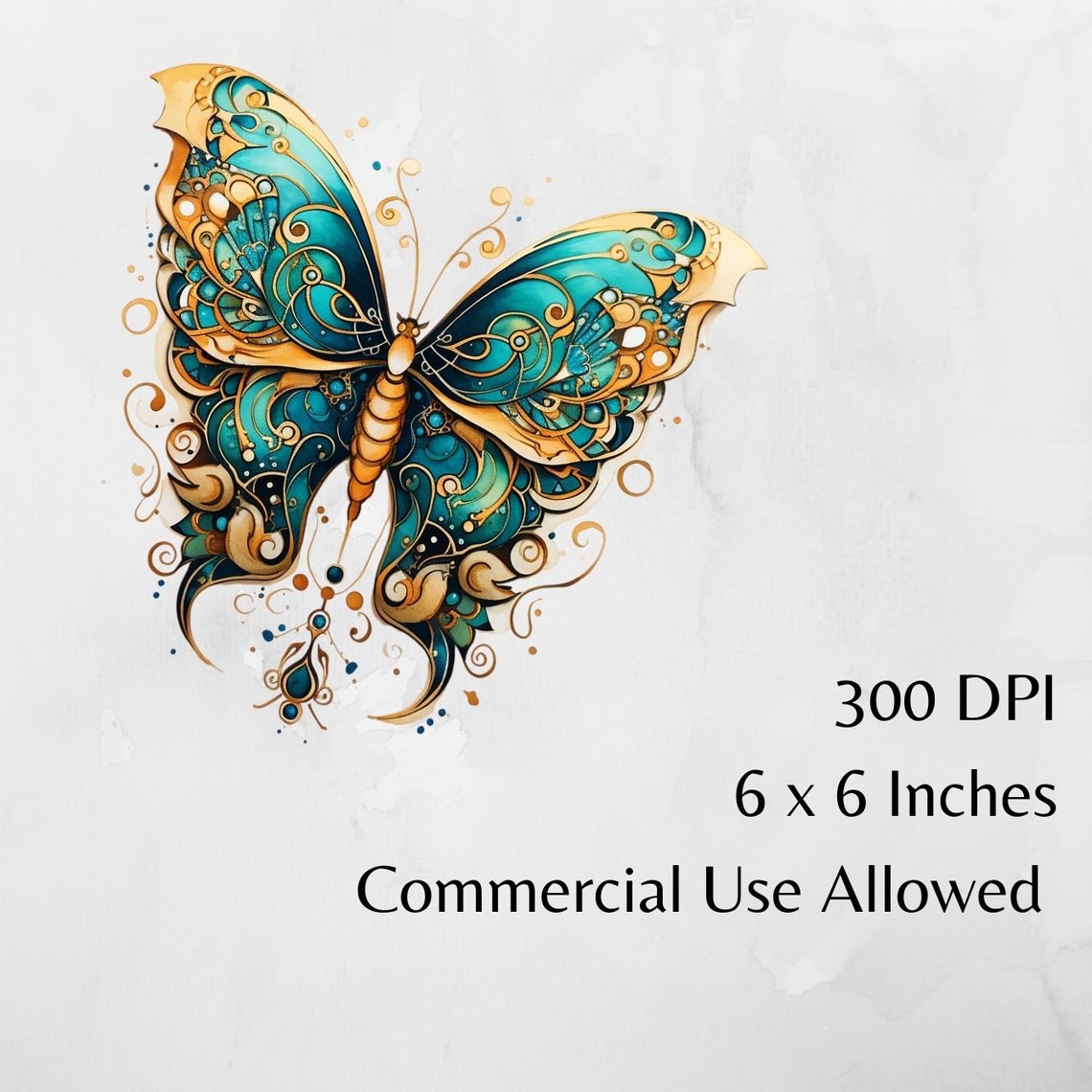 Butterfly Clipart Teal Butterfly PNG Butterflies PNG Gold - Etsy