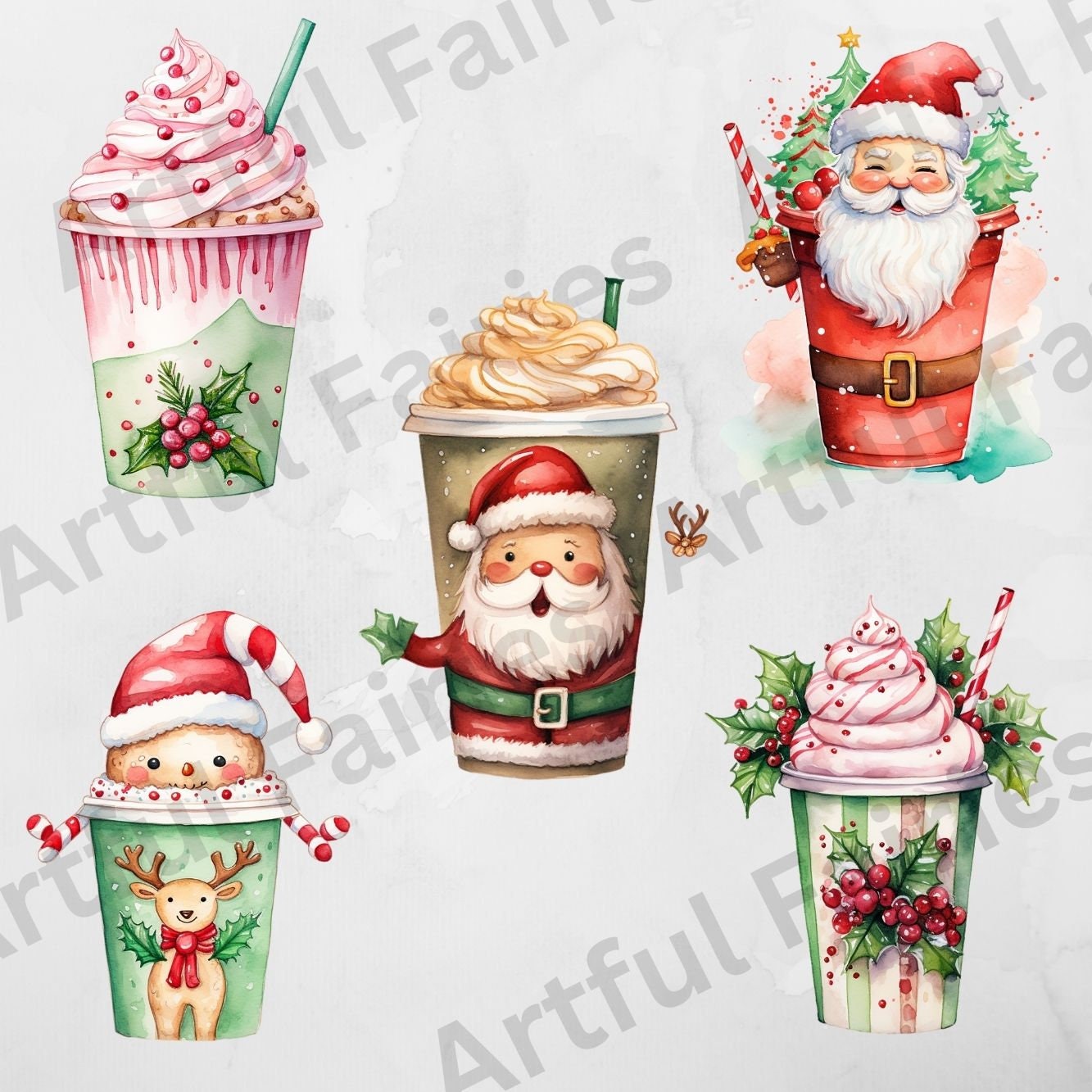 Christmas Coffee PNG Christmas Drink PNG Christmas Santa Coffee Clipart ...