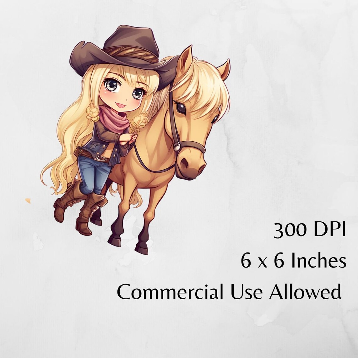Cowgirl Clipart Western Clipart Cowgirl PNG Chibi Clipart - Etsy