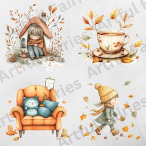 Fall Autumn Clipart Coffee Fall Leaves PNG Fall Vibes Autumn Bouquet ...