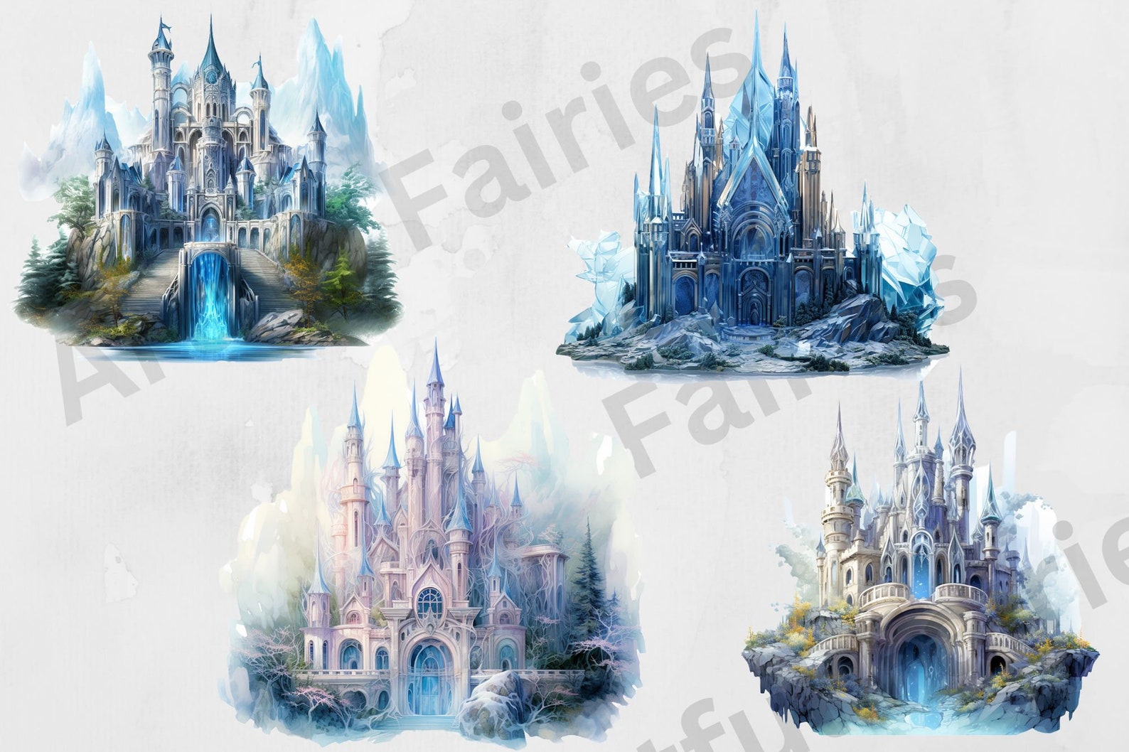 Magical Kingdom Clipart Crystal Castle Clipart Gothic Castle Fairy Tale ...