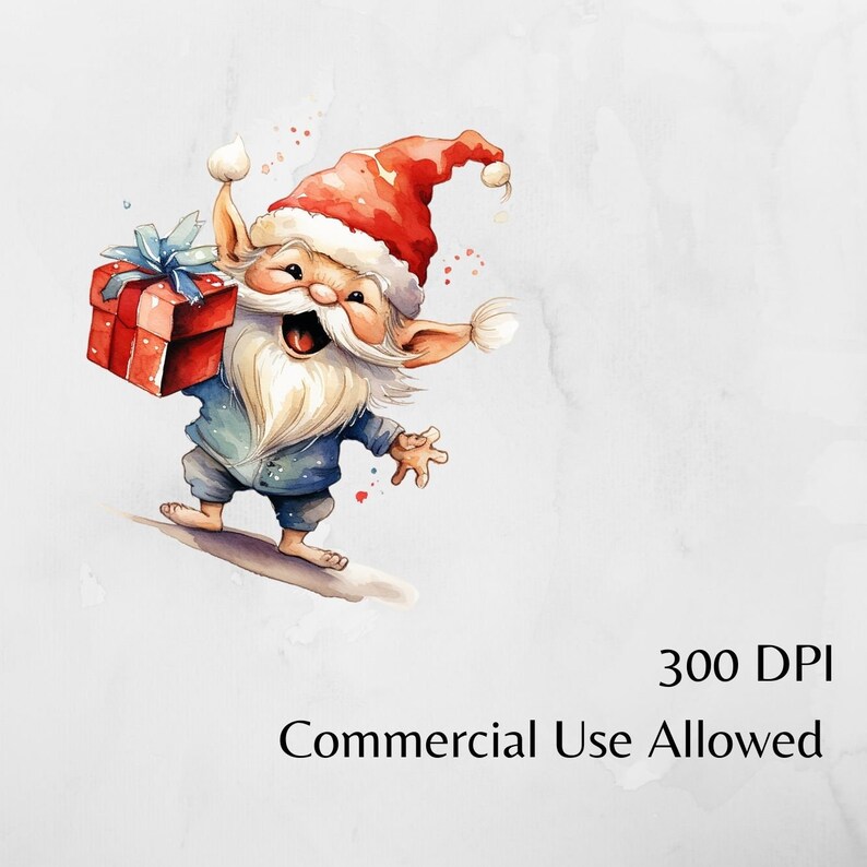 Christmas Gnome Clipart Watercolor Christmas Gnomes PNG - Etsy