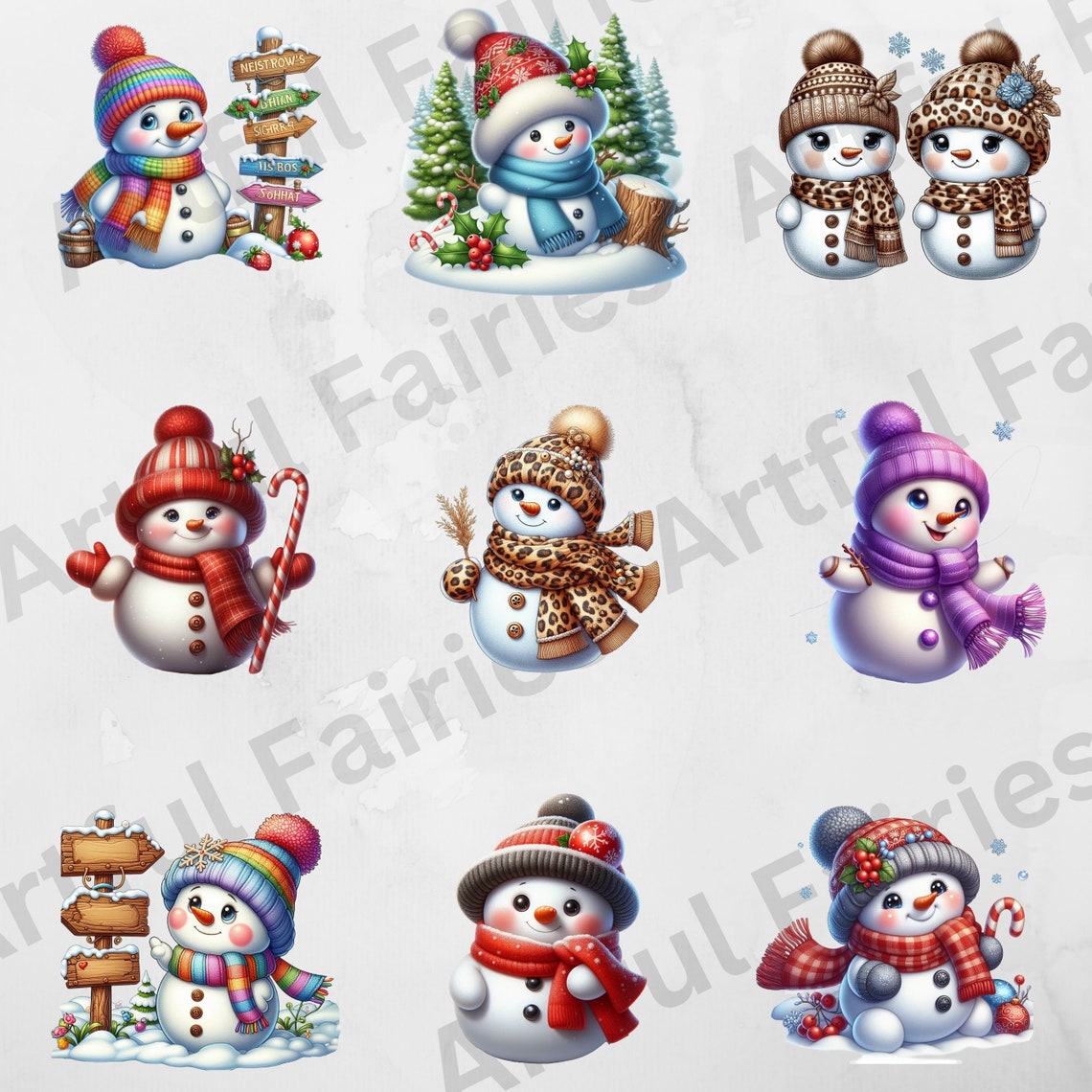 Cute Snowmen Clipart Snowman PNG Christmas Graphics Winter Holidays ...