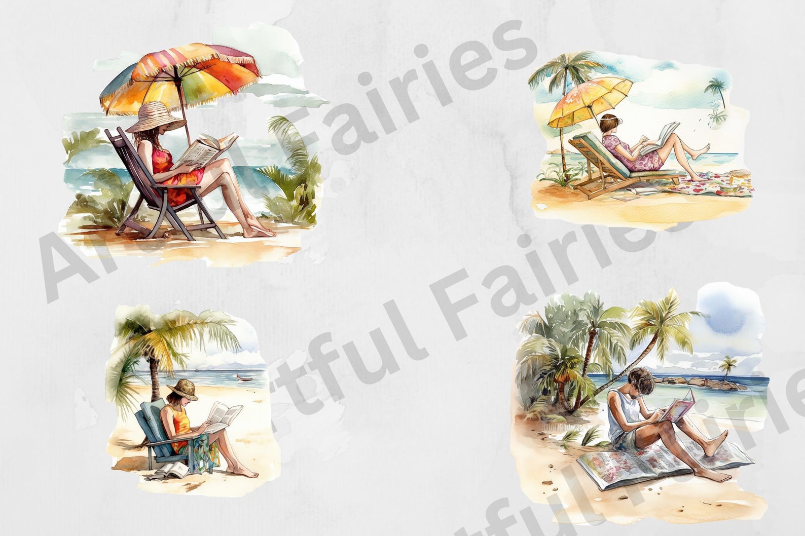 Reading Beach Clipart Books Clipart Summer Clipart Book Clipart Bookish ...