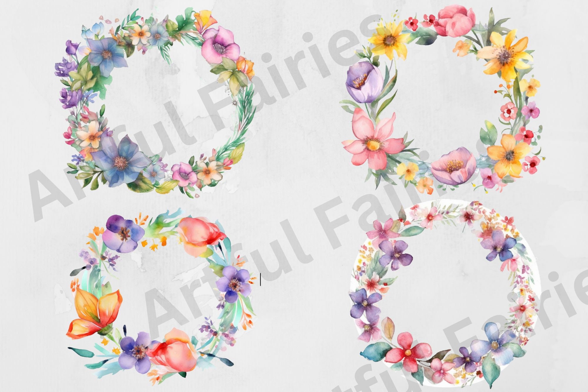 Spring Border PNG Floral Clipart Wildflower Clipart Floral Wreath ...