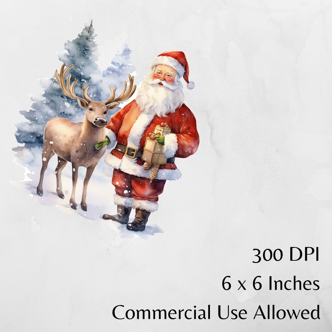 Santa Clipart Santas Reindeer PNG Santa Claus PNG Santa Little - Etsy