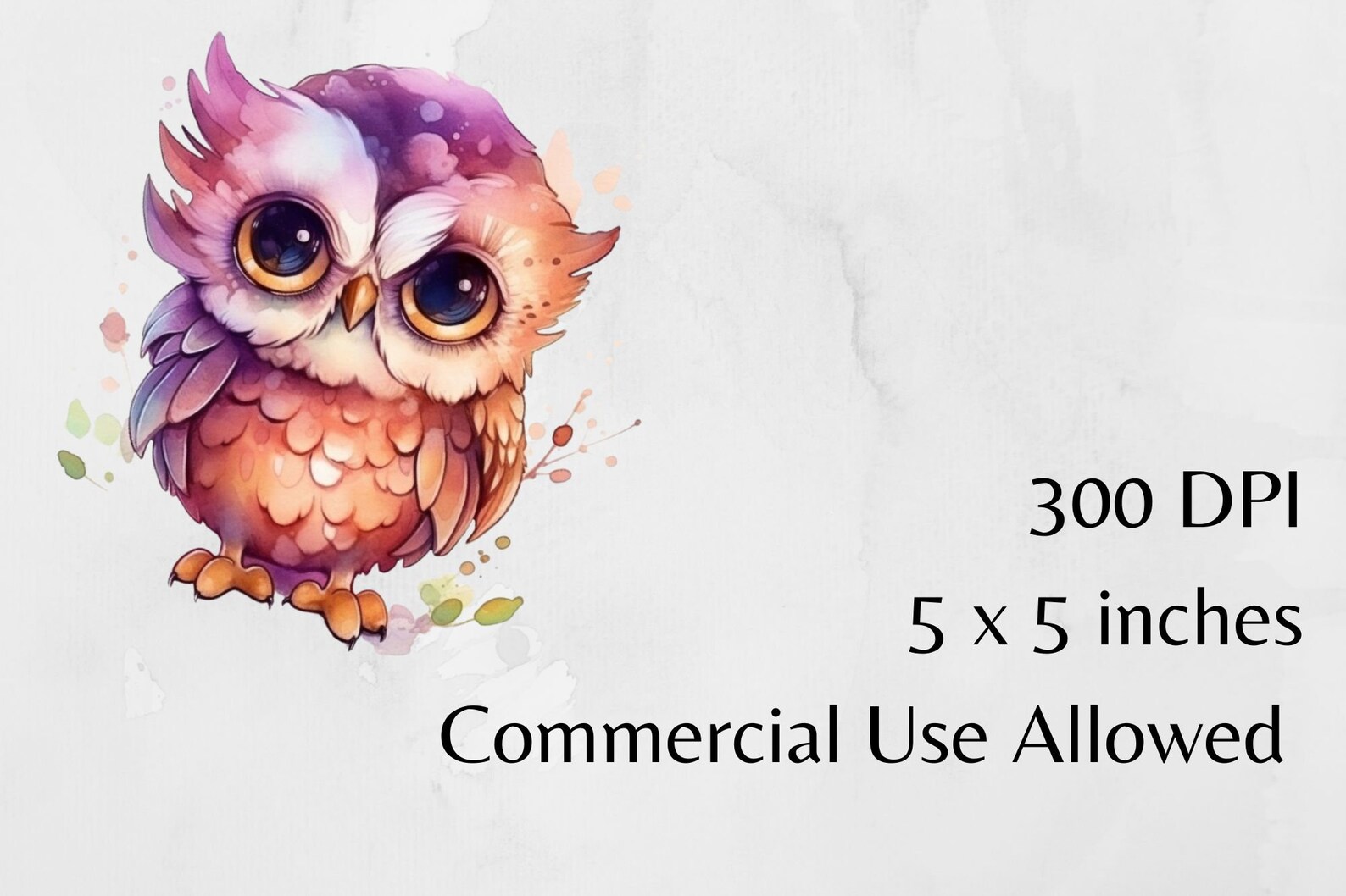 Watercolour Owl Clipart Owl PNG Watercolor Owl Clip Art Owl Wall Art ...