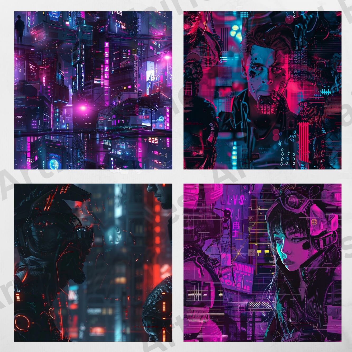 Cyberpunk Seamless Pattern Digital Paper Background Printable ...