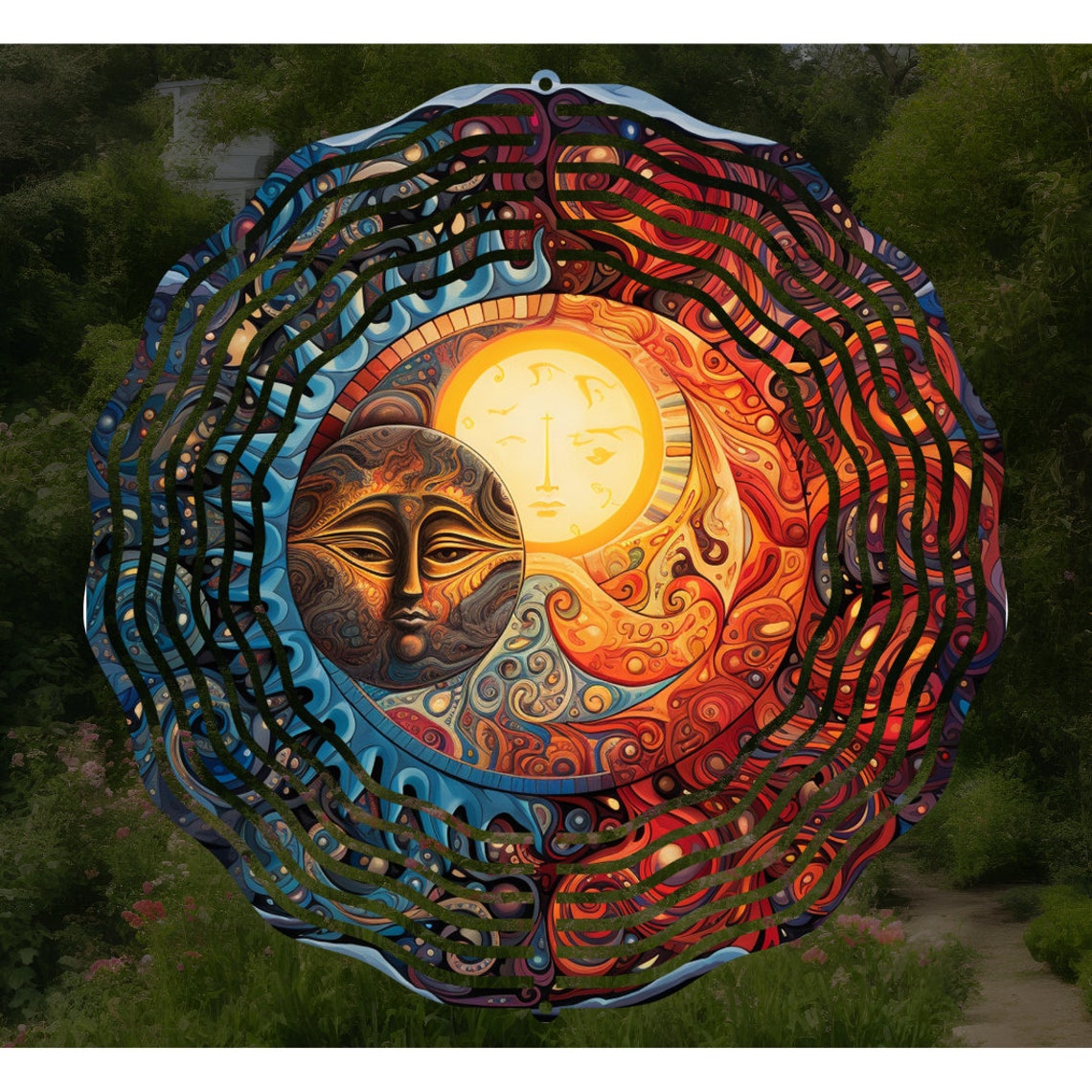 Sun and Moon Wind Spinner PNG Bundle Wind Spinner Designs Sublimation ...