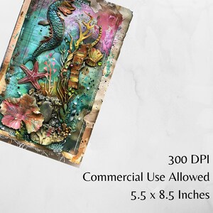 Summer Beach Junk Journal Pages Printable Kits Digital Scrapbook Paper ...