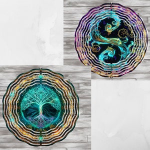 Tree of Life Wind Spinner PNG Bundle Neon Spinner Sublimation Design ...