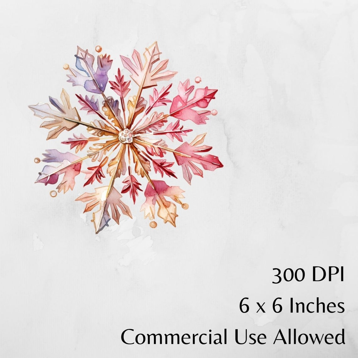 Pink Snowflake PNG Watercolor Snowflake Clipart Snowflakes PNG - Etsy