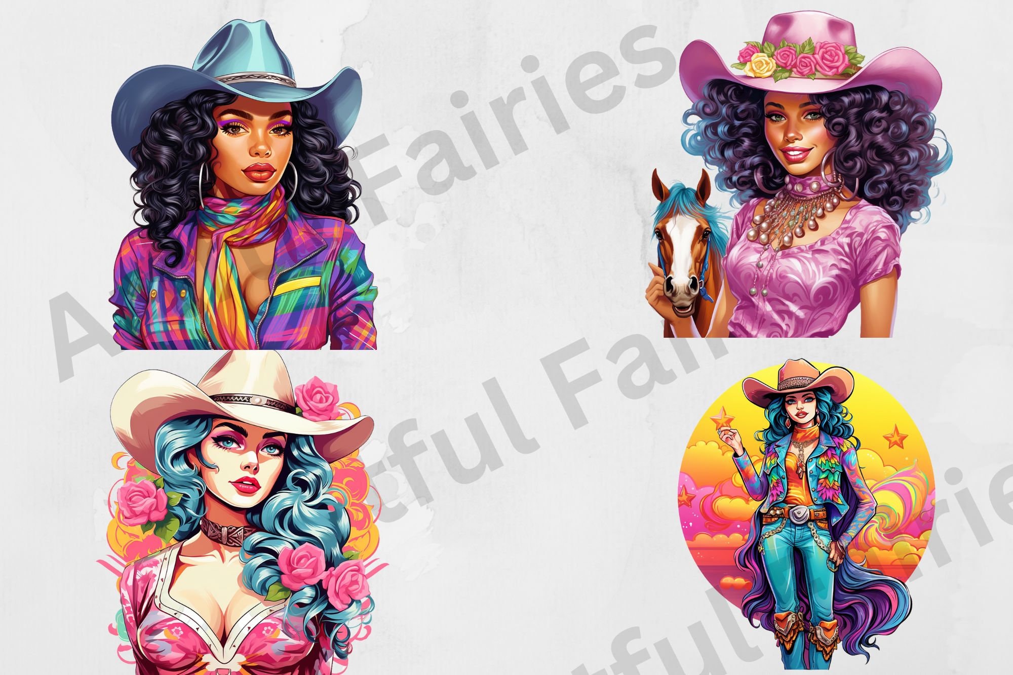 Cowgirl Clipart Western Clipart Cowgirl PNG Pink Cowgirl Hat - Etsy