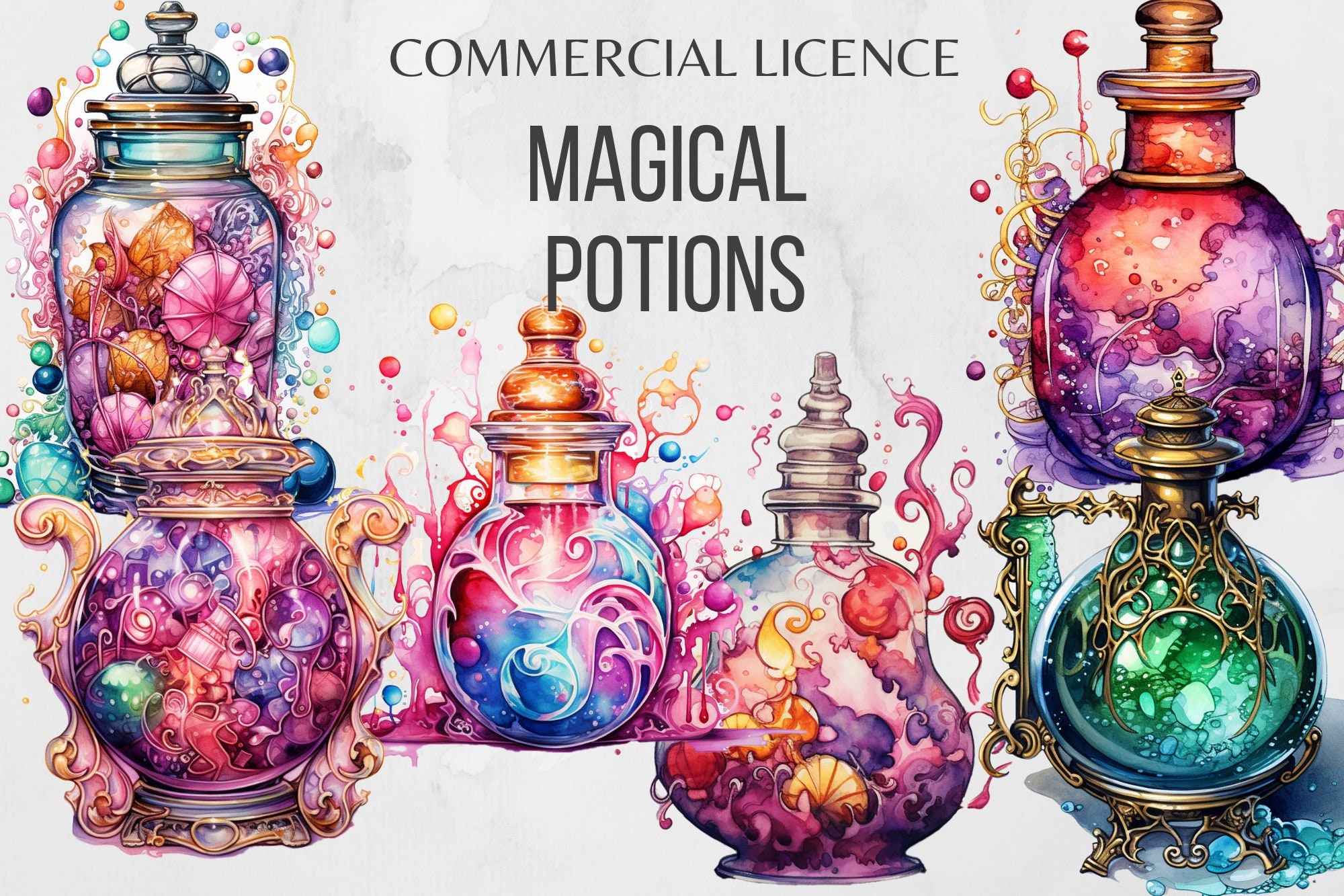 Magic Potion Clipart Witchy Clipart Vial Clipart Fantasy Clipart ...