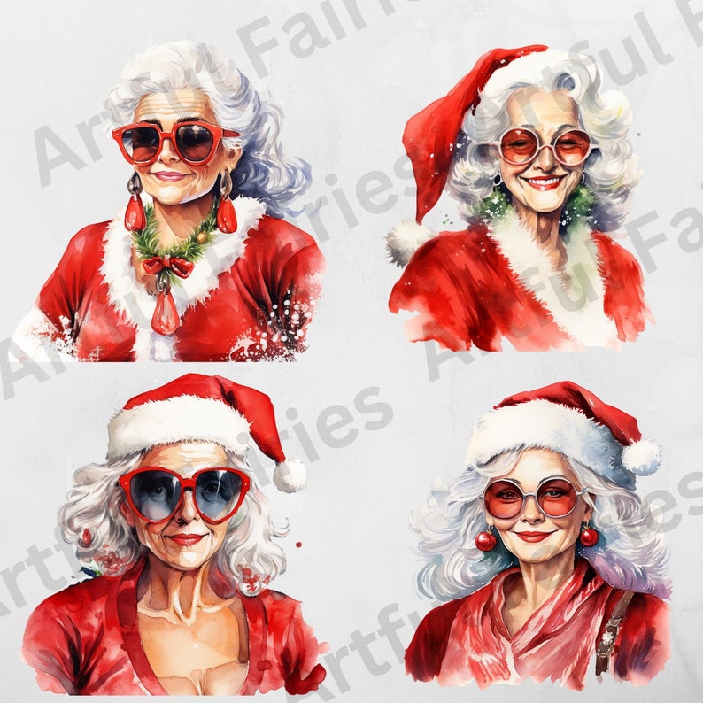 Retro Mrs Claus Clipart Mrs Claus PNG Retro Clipart Mrs Santa Claus ...