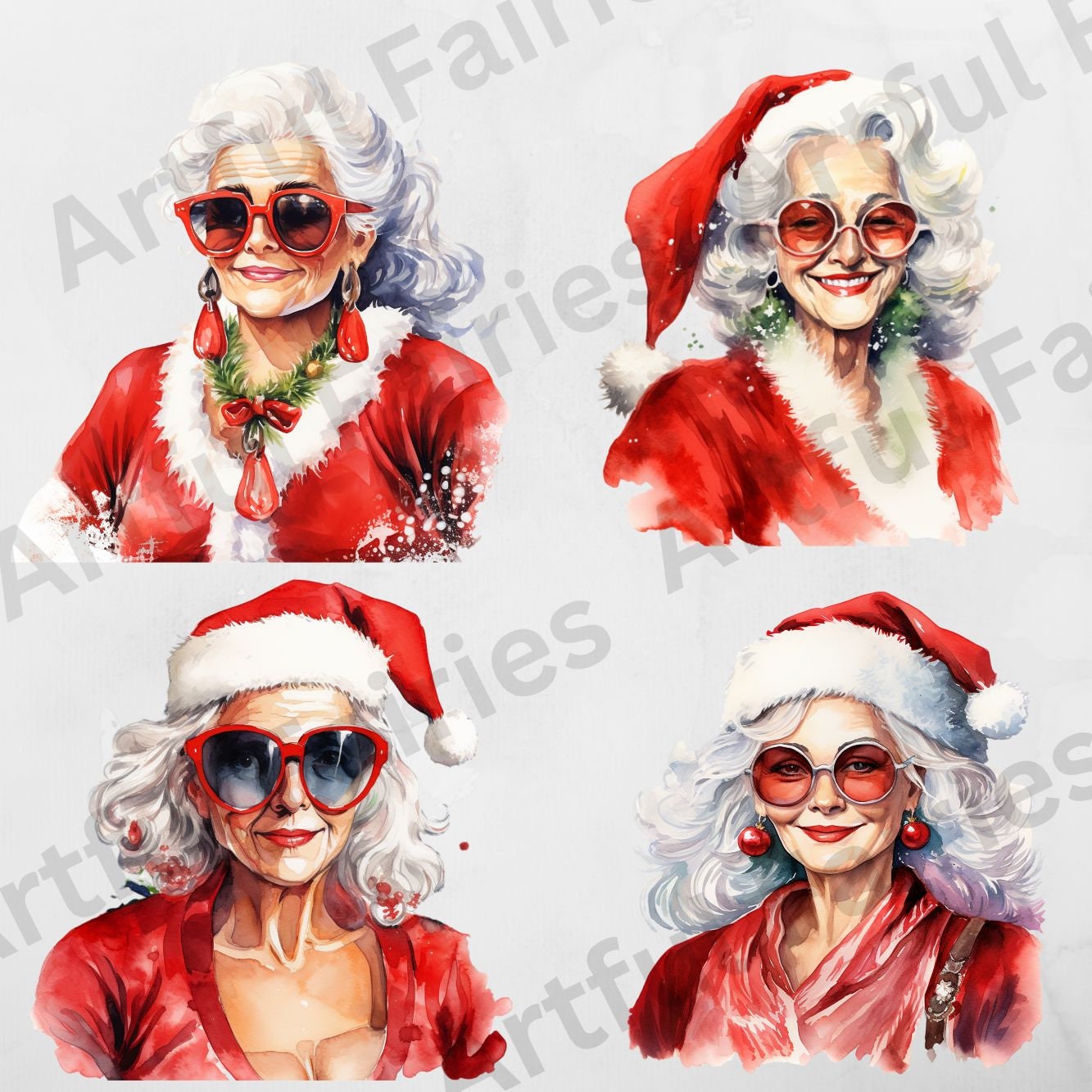 Retro Mrs Claus Clipart Mrs Claus PNG Retro Clipart Mrs Santa Claus ...