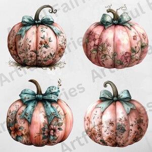 Floral Pumpkin Clipart Fall Bouquets PNG Vintage Autumn Flower ...