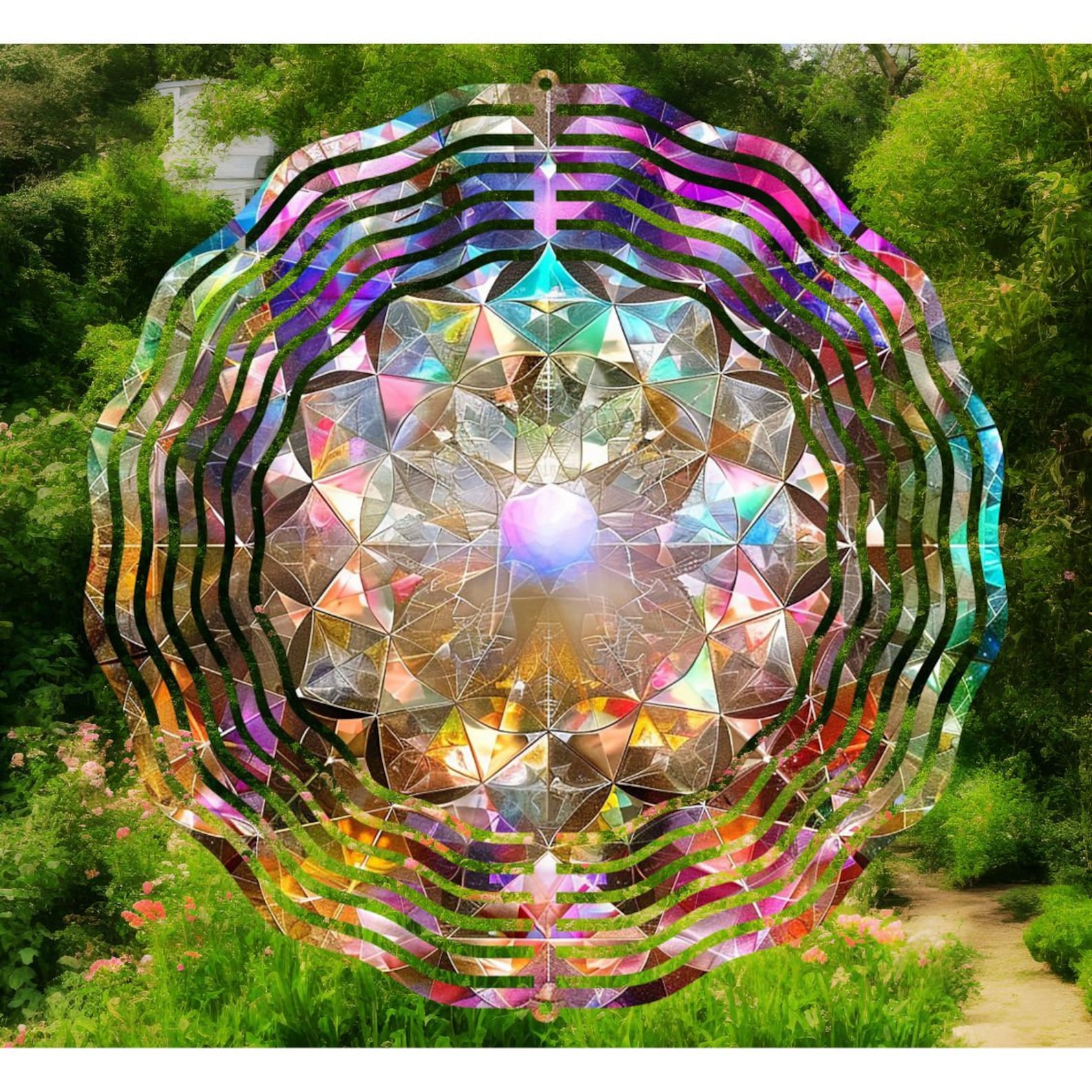 Kaleidoscope Wind Spinner PNG Bundle Neon Spinner Sublimation Design ...