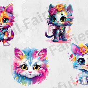 Cat Clipart Cat PNG Animal Clipart Cute Kitty Rainbow Clipart Rainbow ...