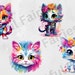 Cat Clipart Cat PNG Animal Clipart Cute Kitty Rainbow Clipart Rainbow ...