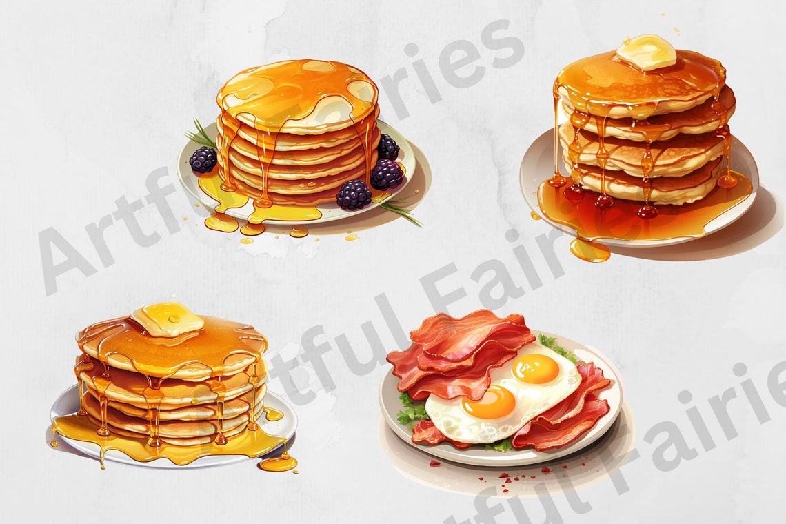 Breakfast Clipart Breakfast PNG Food Clipart Brunch Clipart - Etsy