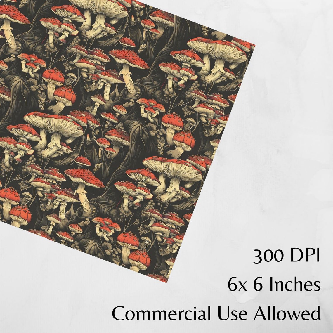Goblincore Seamless Pattern Digital Paper Backgrounds Forest Witchy ...