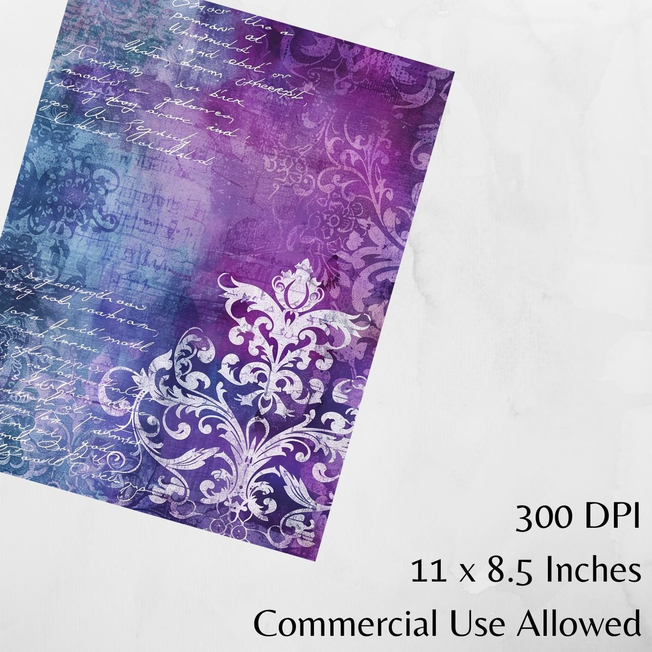 Decoupage Papers Filigree Ephemera Digital Paper Purple Junk Journal ...