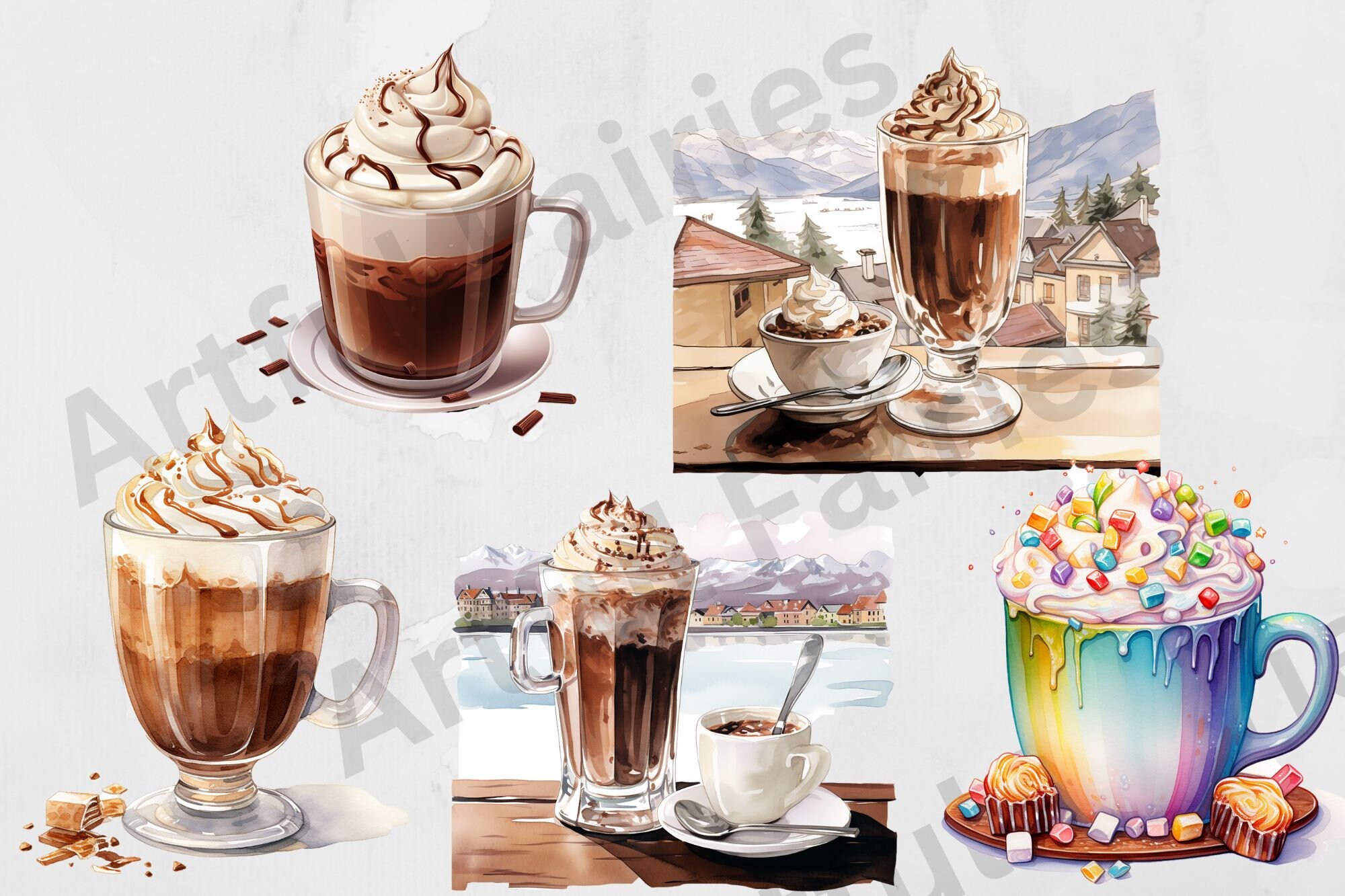 Hot Chocolate Clipart Hot Cocoa Clipart Hot Chocolate PNG Hot - Etsy