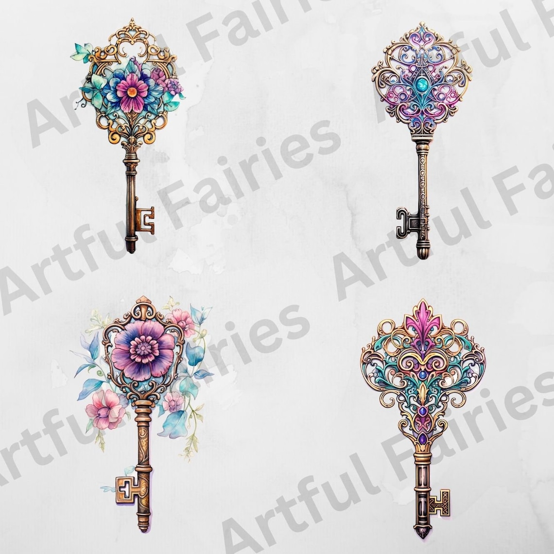 Magic Key Clipart Fantasy Clipart Witchy PNG Fairy Clipart - Etsy