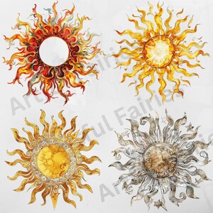 Filigree Sun Clipart PNG Celestial Fantasy Sun Rays Junk Journal ...