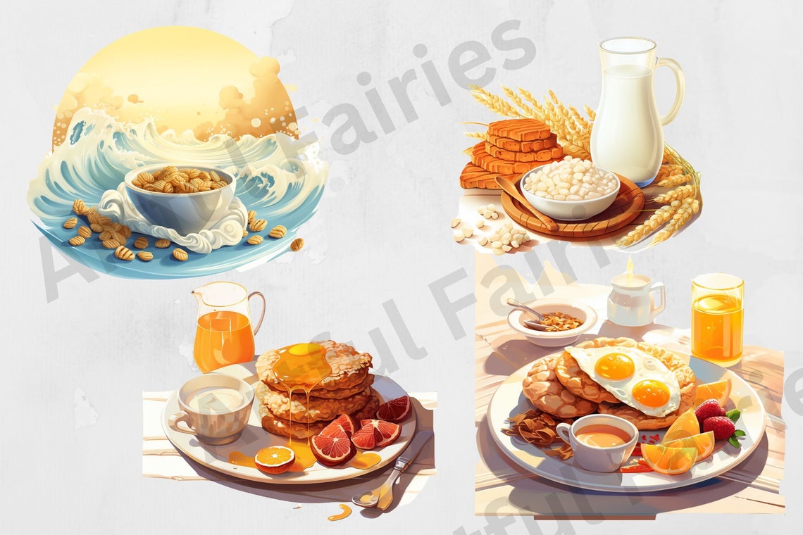 Breakfast Clipart Breakfast PNG Food Clipart Brunch Clipart - Etsy