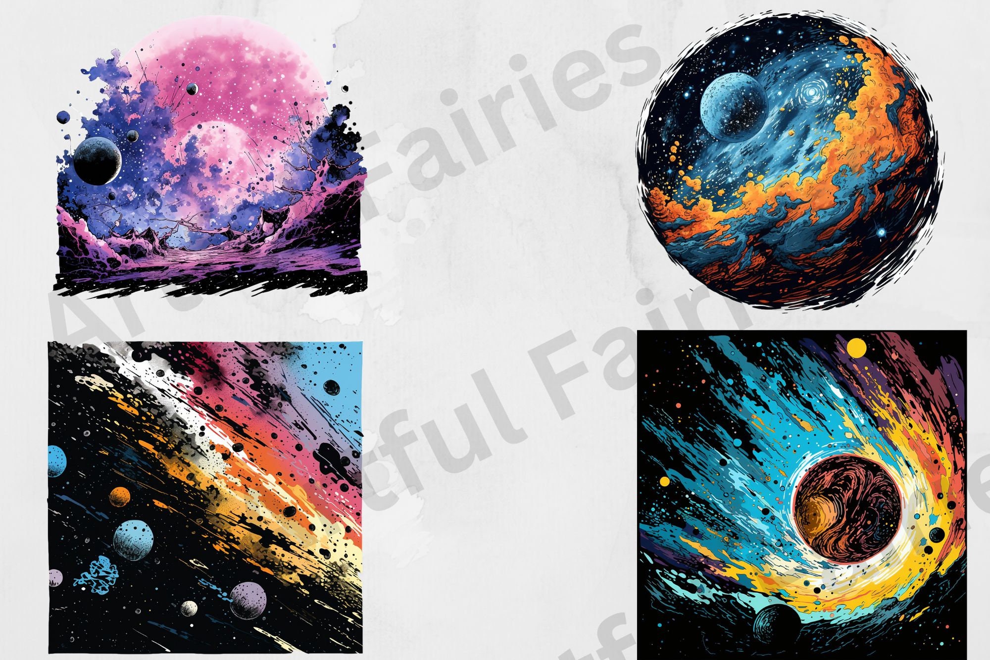 Galaxy Clipart Galaxy PNG Space Clipart Galaxy Background Moon - Etsy