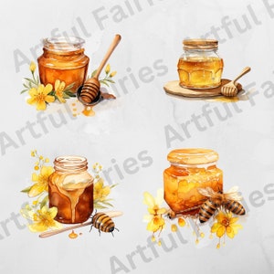 Watercolor Honey Clipart Honey Bee PNG Bee PNG Bee Clipart - Etsy