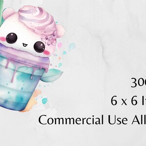 Kawaii Clipart Cute Kawaii Drinks Watercolor Clipart Coffee Clipart ...