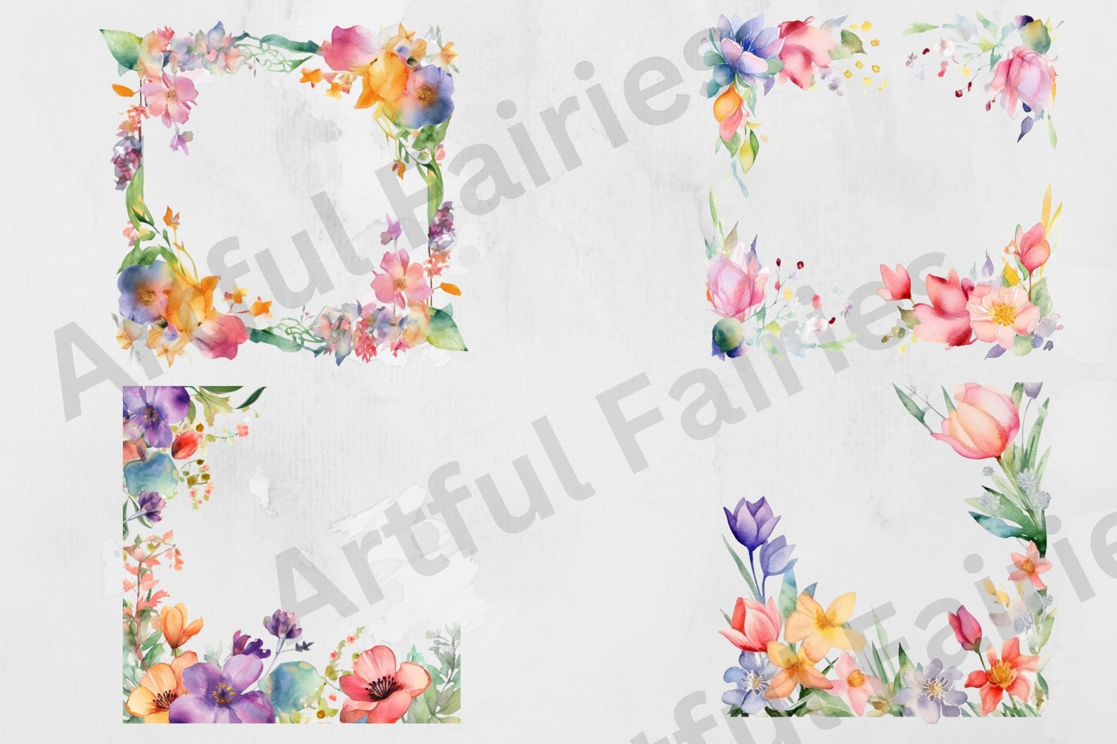 Floral Clipart Wildflower Clipart Floral Wreath Png Watercolor Floral ...