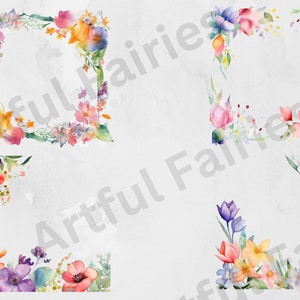 Spring Border PNG Floral Clipart Wildflower Clipart Floral Wreath ...