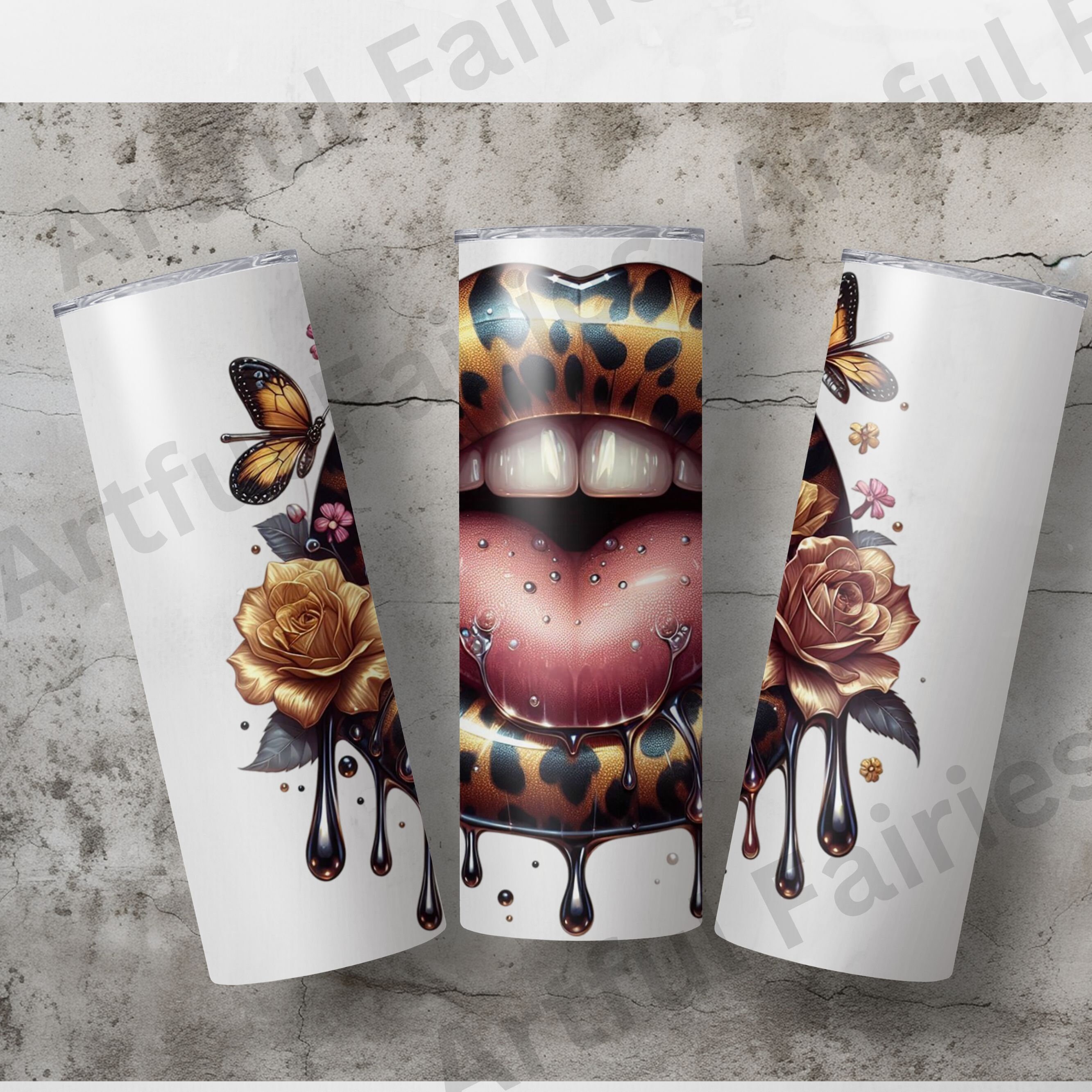 Leopard Print Lips PNG Sublimation Design DTF Lip Print Dripping Lips ...