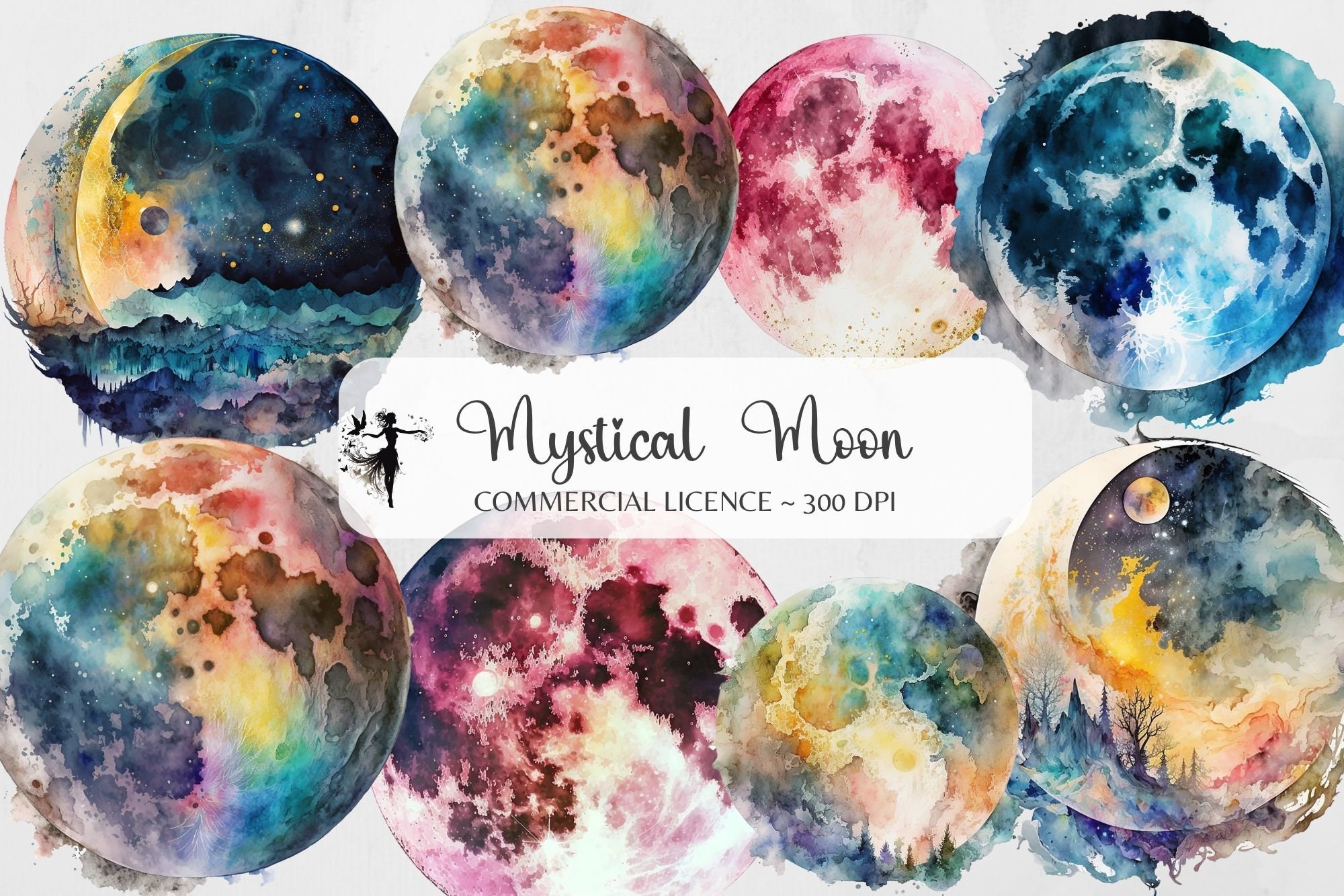Mystical Moon Clipart Moon Png Celestial Clipart Fantasy Clipart Magic ...